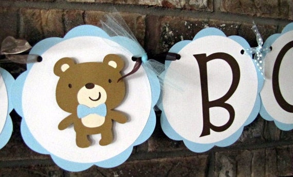 Teddy Bear Banner, Bear Birthday Party Decoration, Boy Baby Shower ...