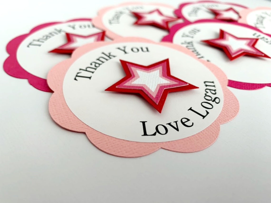 Star Party Thank You Tags, Personalized American Birthday Favor Tags ...