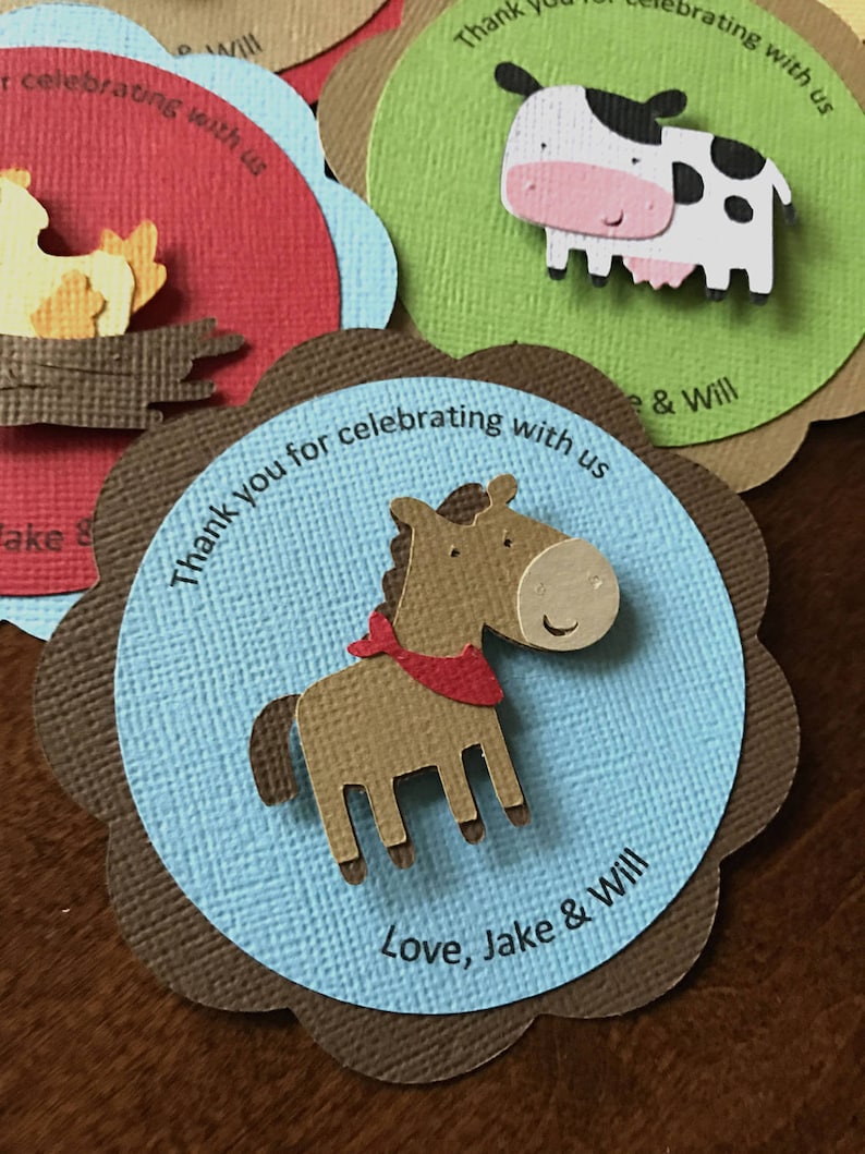 Farm Animal Favor Tags Barn Birthday Party Goodie Bag Tag - Etsy