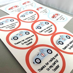 Vintage Race Car Stickers,personalized Two Fast Party Favor Sticker ...