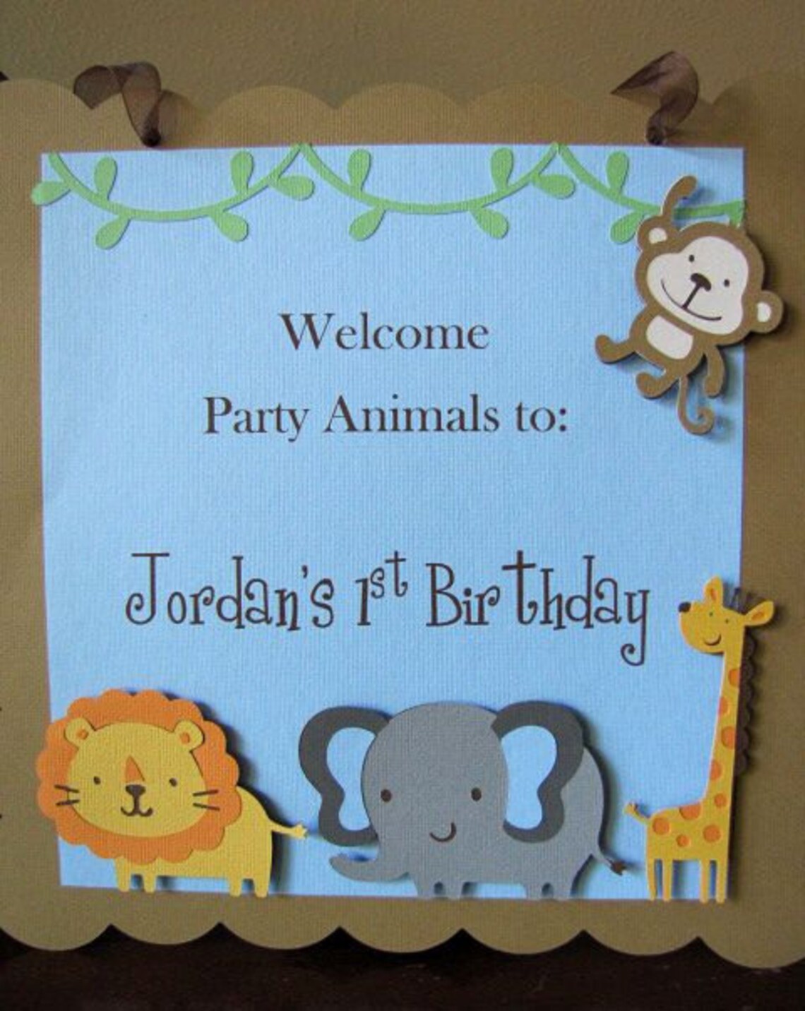 Safari Animal Door Sign Jungle Birthday Party Welcome Sign | Etsy