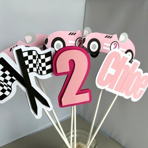 Girl Two Fast Centerpiece, Pink Race Car Party Decoration, Fast One ...