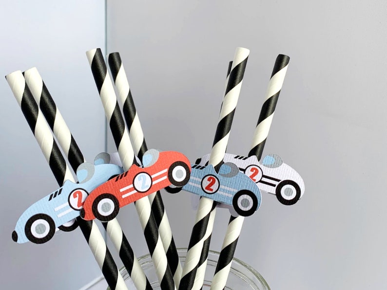 Vintage Race Car Straws, Two Fast Birthday Party Decoration, Fast One ...