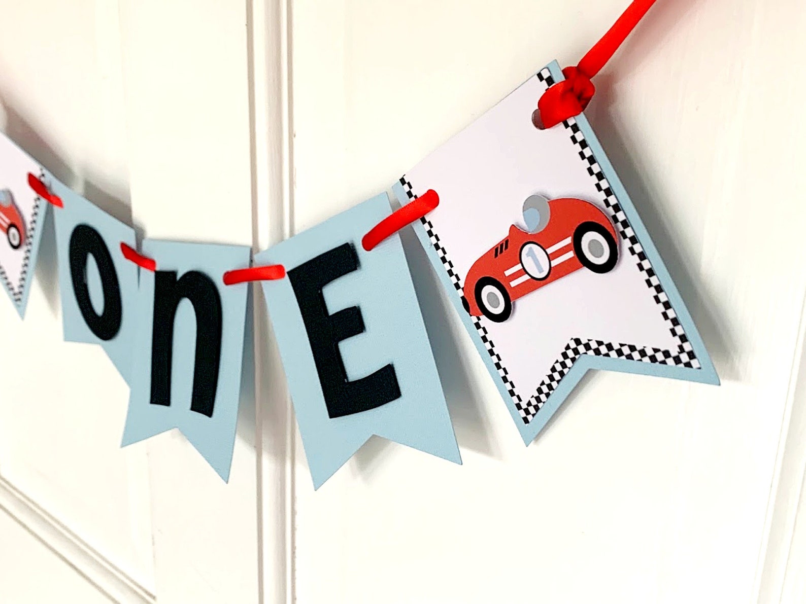 Vintage Race Car High Chair Banner, Fast One Birthday Decoration, Two ...