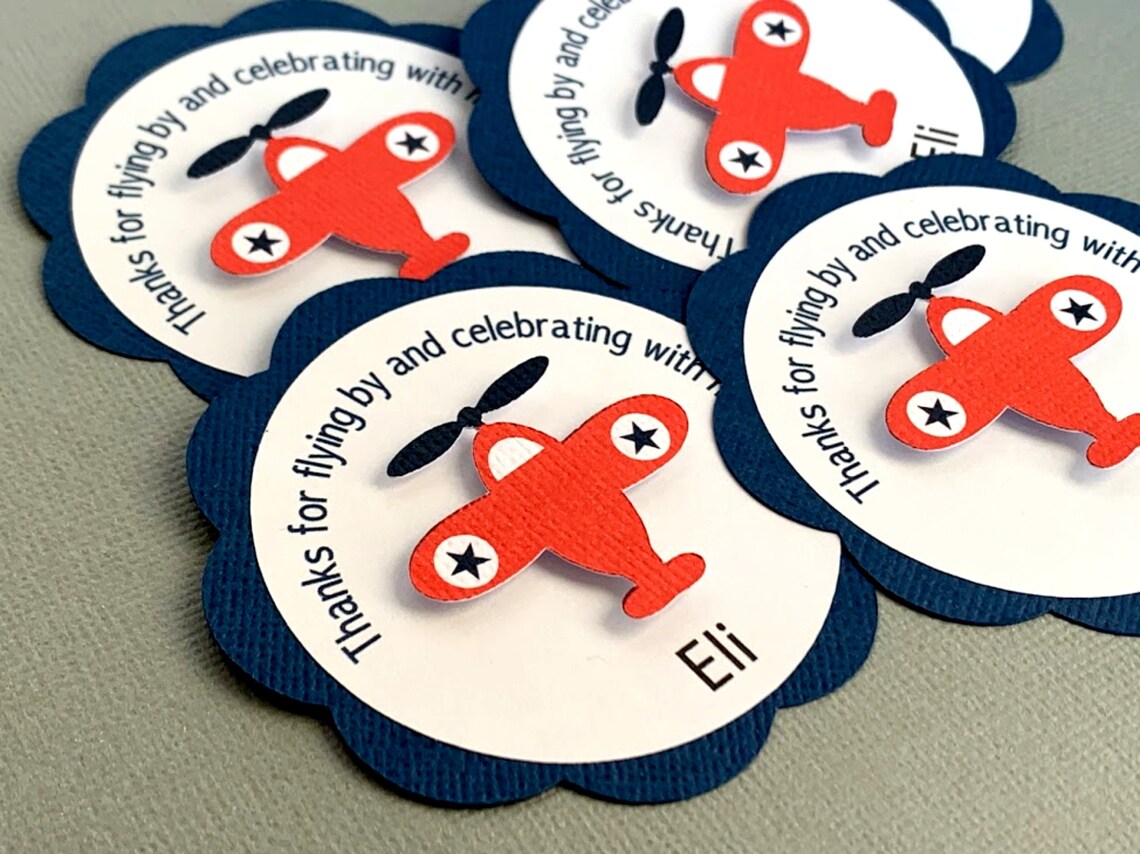 Personalized Airplane Favor Tags Baby Shower Thank You | Etsy