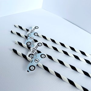 Fast One Party Straws, Retro Race Car Birthday Decoration, Two Fast ...