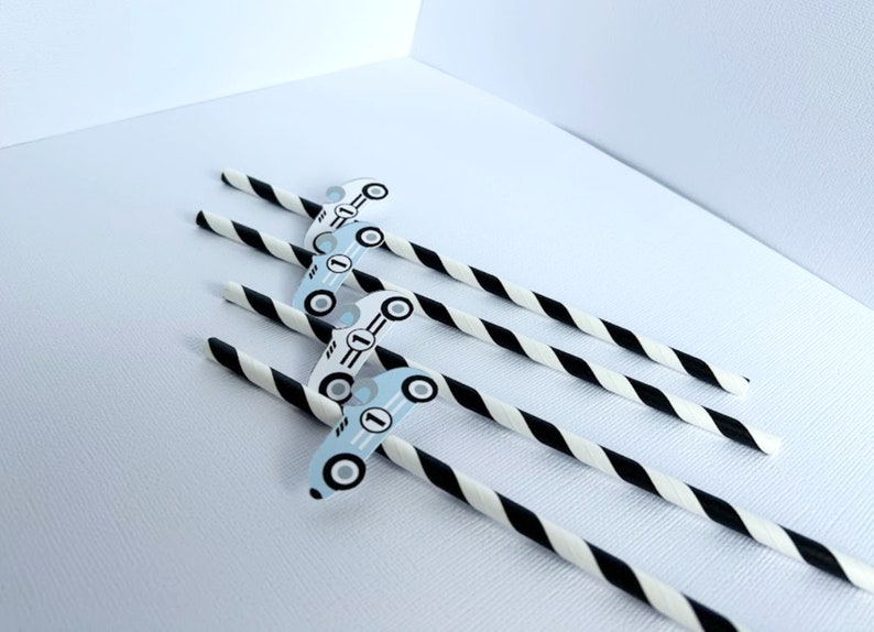Fast One Party Straws, Retro Race Car Birthday Decoration, Two Fast ...