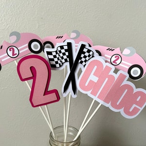 Girl Two Fast Centerpiece, Pink Race Car Party Decoration, Fast One ...