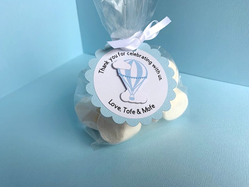Hot Air Balloon Favor Tags, Personalized Birthday Label, Baby Shower ...