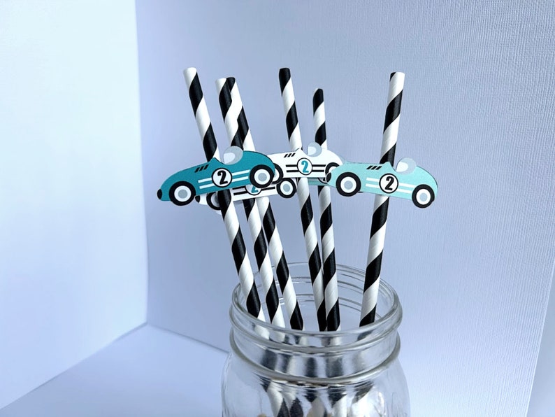 Race Car Party Straws, Two Fast Birthday Decorations, Set of 10 - Etsy