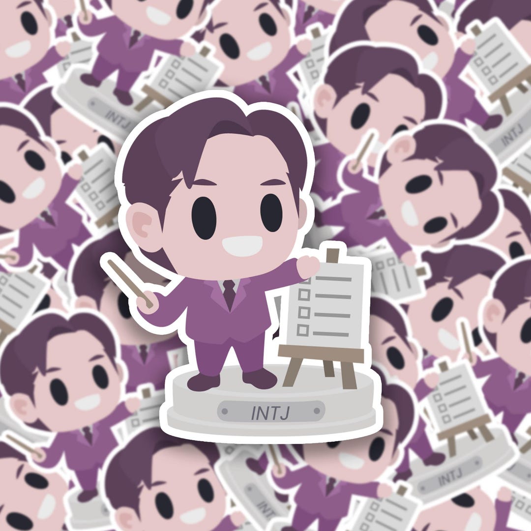 INTJ MBTI Personality Sticker Cute Chibi Character Decal 16 Types ...