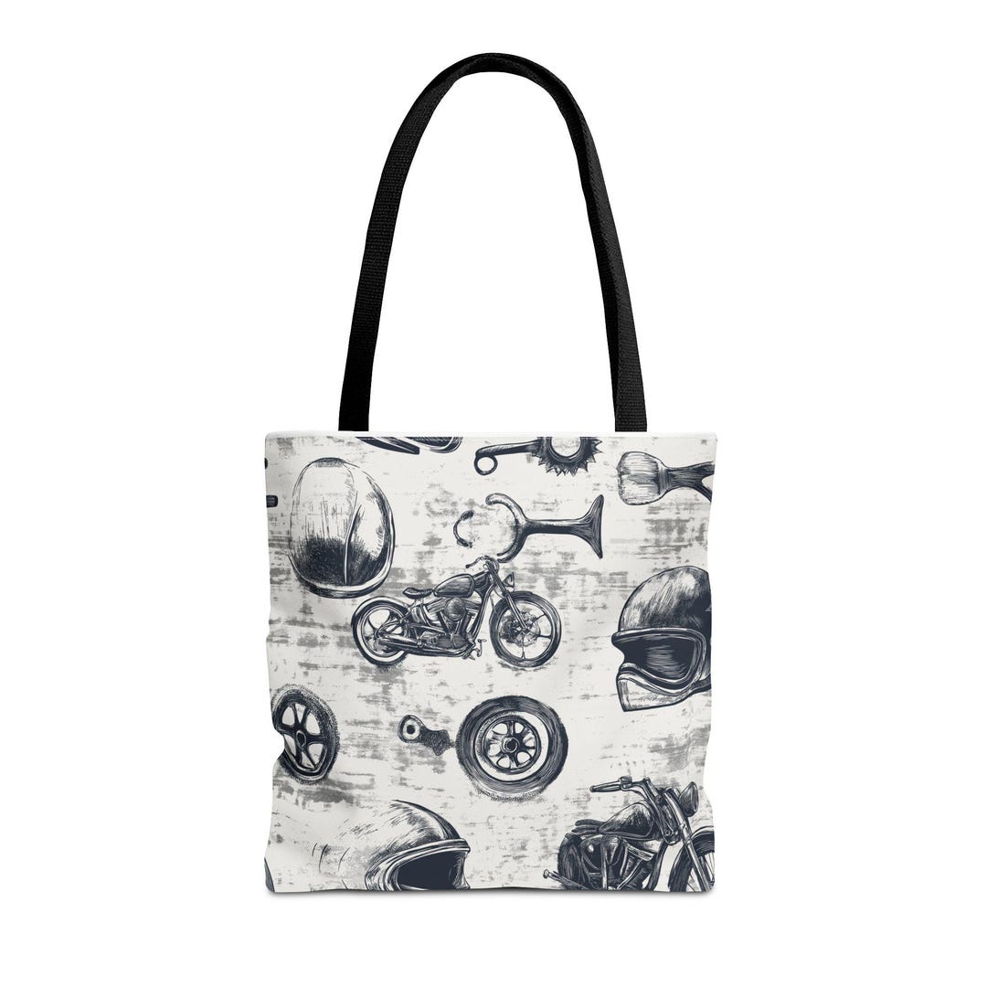 Motorcycle Enthusiast Tote Bag, Biker Gift, Vintage Racing Style, Eco ...