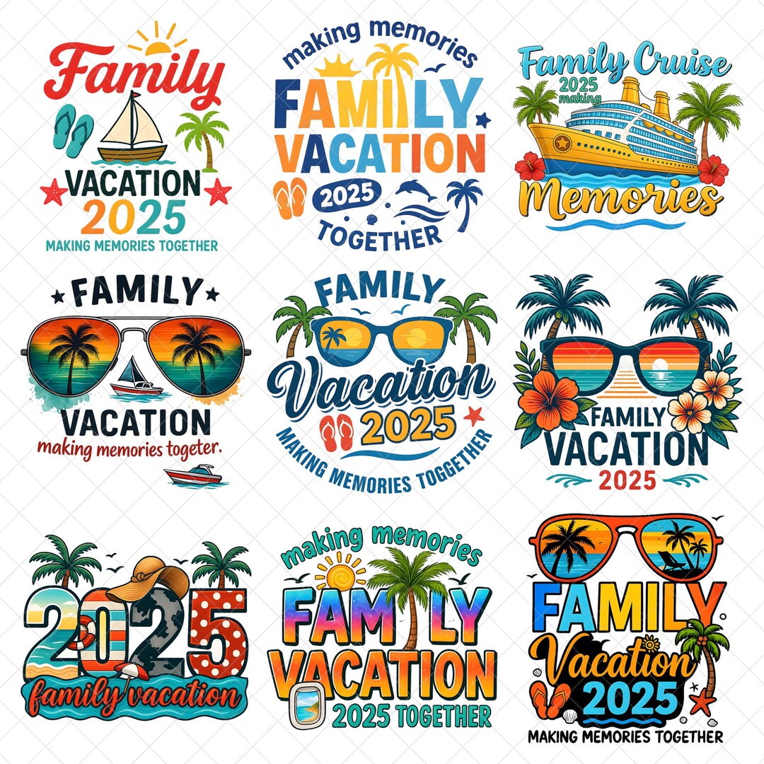 Family Vacation Trip 2025 Png Bundle, Family Trip Png, Family Beach ...