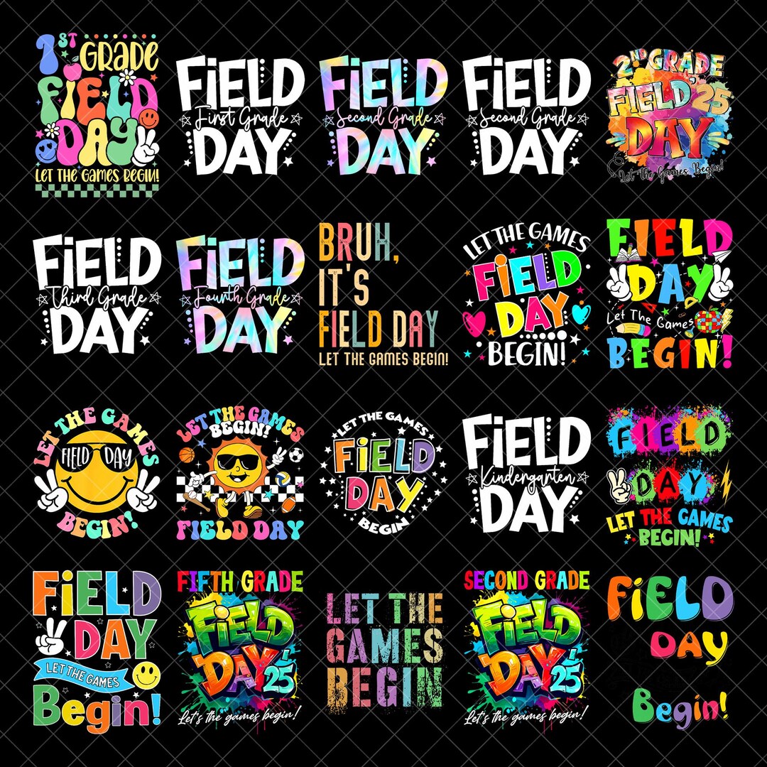 Field Day PNG Bundle, Let the Games Begin 2025 PNG, Colorful School ...