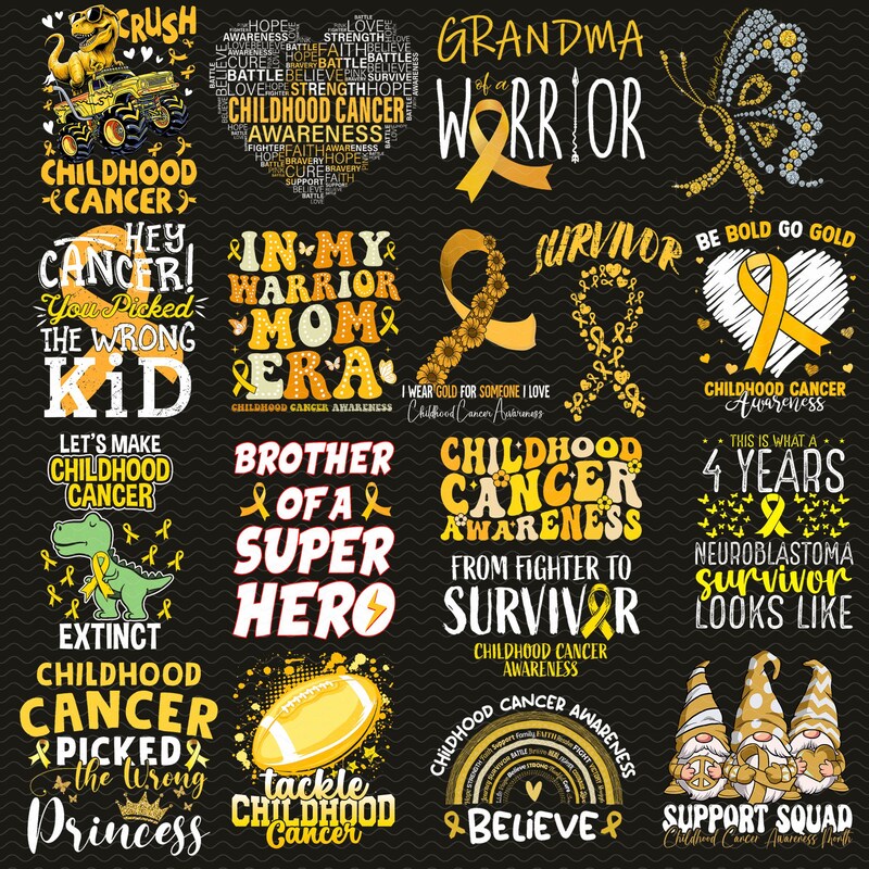 Gold Pediatric Cancer Svg - Etsy