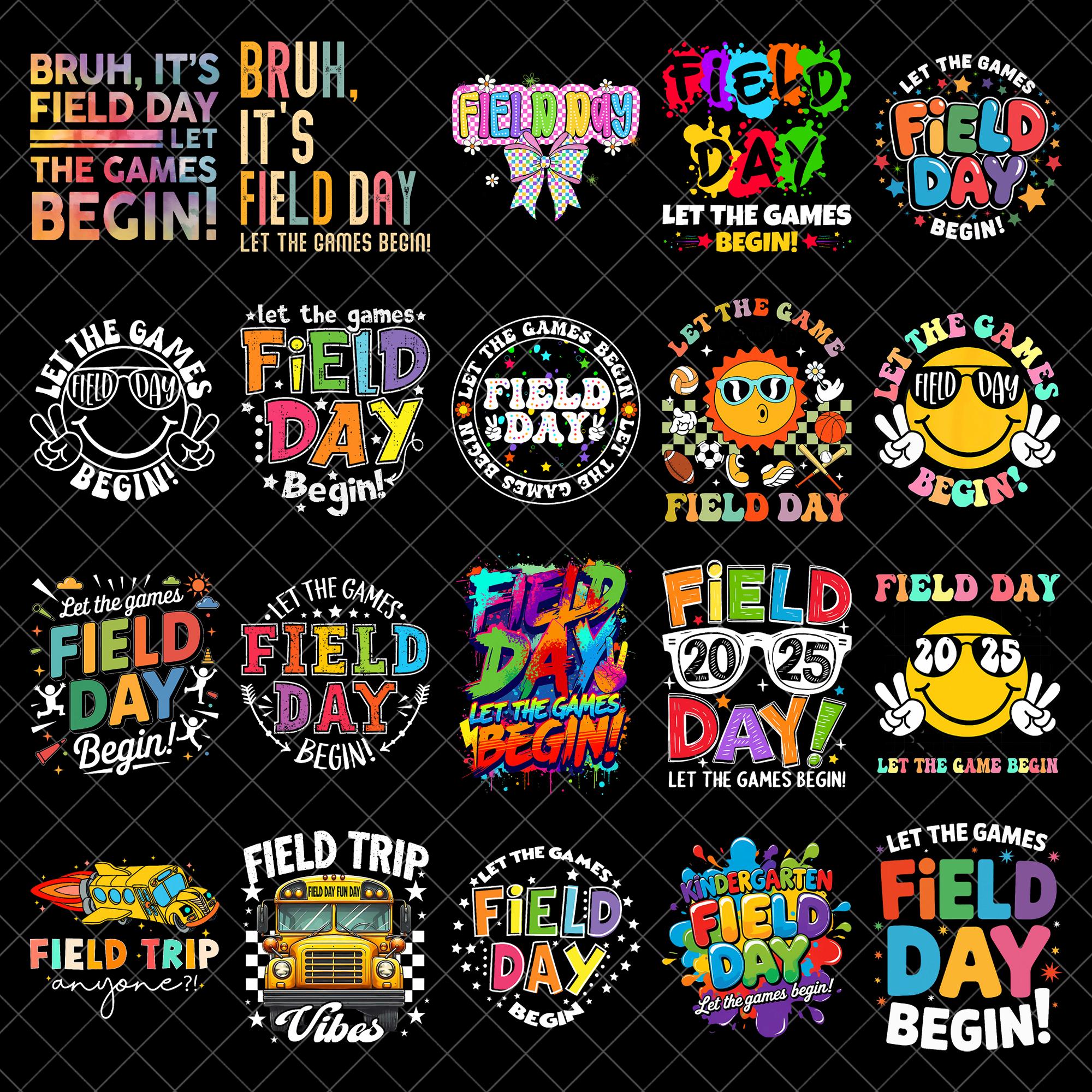 Field Day PNG Bundle, Let the Games Begin 2025 Shirt PNG, Colorful ...