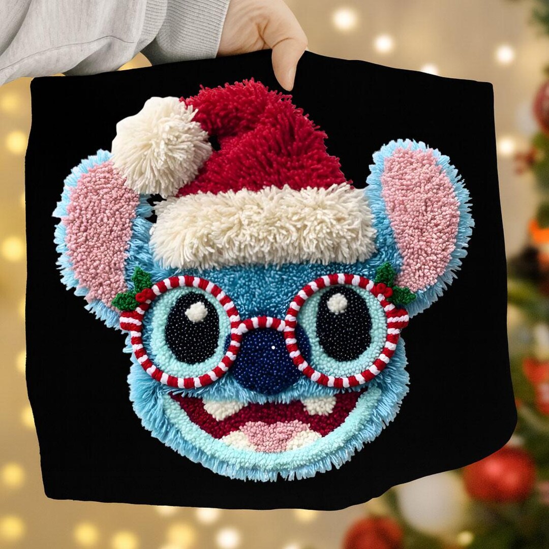 Latch Hook Yarn Faux Cartoon Movie Png, Merry Christmas Png, Blue ...
