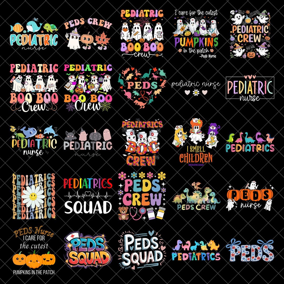 Peds Crew Png Bundle, Pediatric Nurse Fall PNG, Halloween Thanksgiving ...