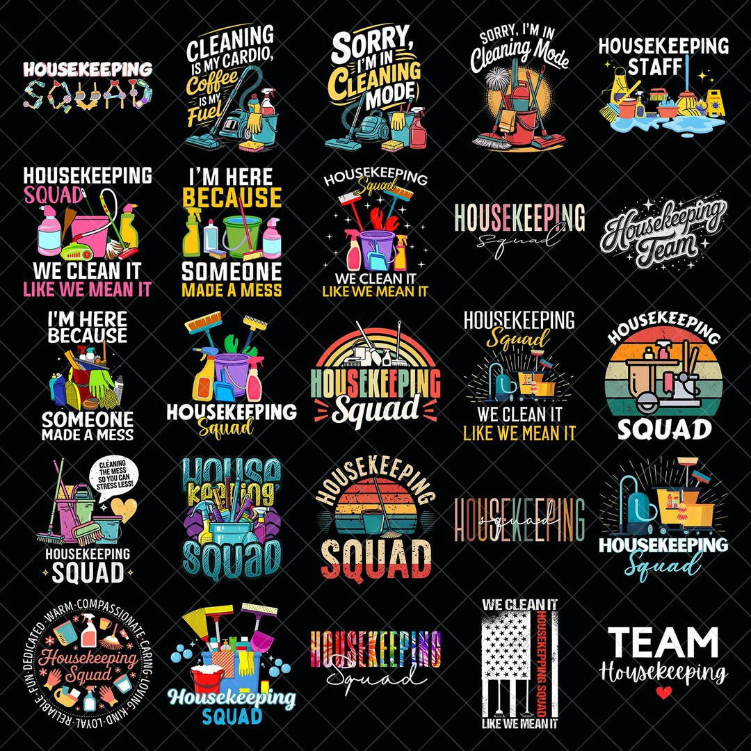 Housekeeping Squad PNG Bundle, Cleaning Staff Png, EVS Week ...