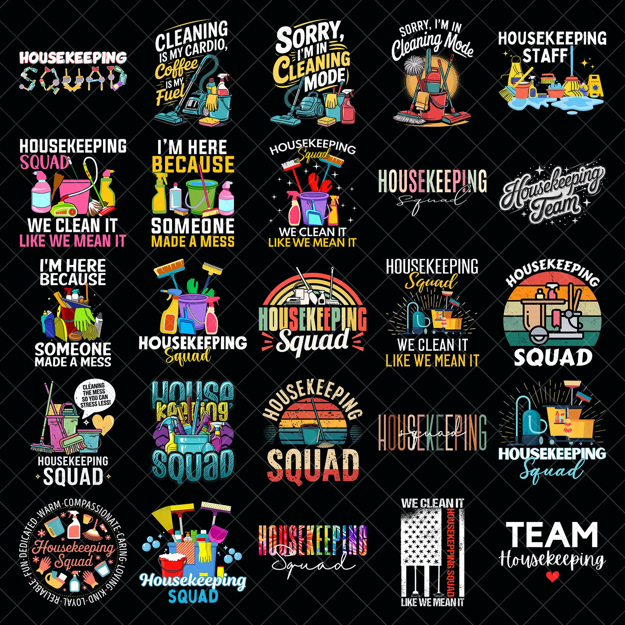 Housekeeping Squad PNG Bundle, Cleaning Staff Png, EVS Week ...