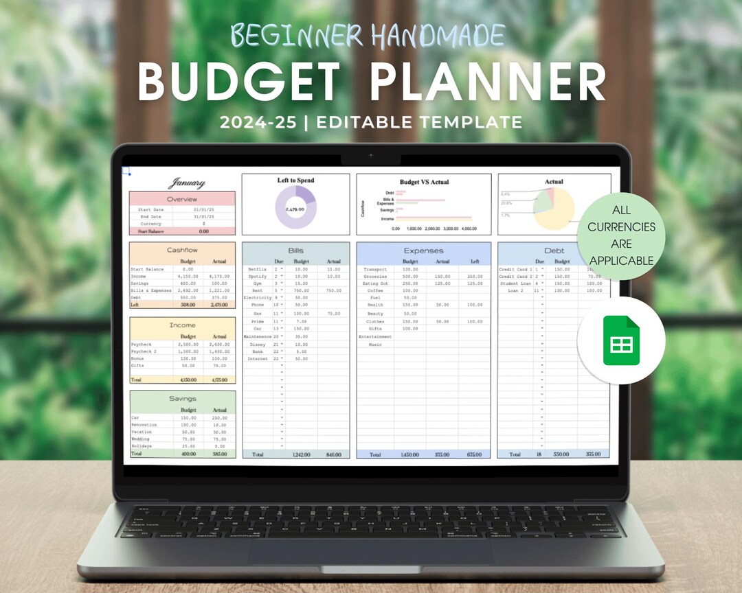 Beginner Friendly Budget Planner Google Sheet Template, Budget Template ...