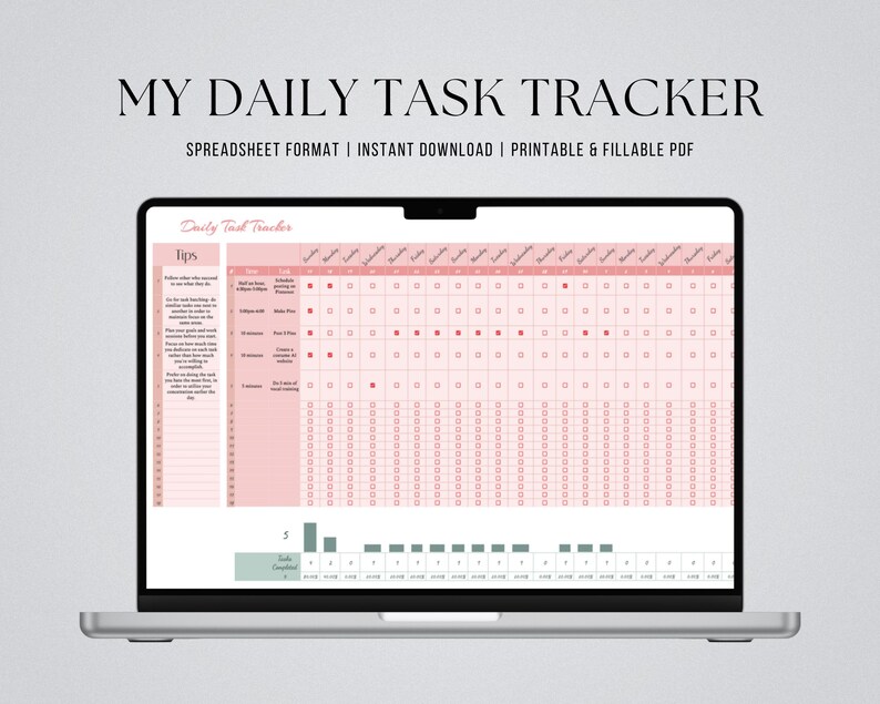 Daily Task Tracker | Google Sheet Template | Task Planner, ADHD Tracker ...