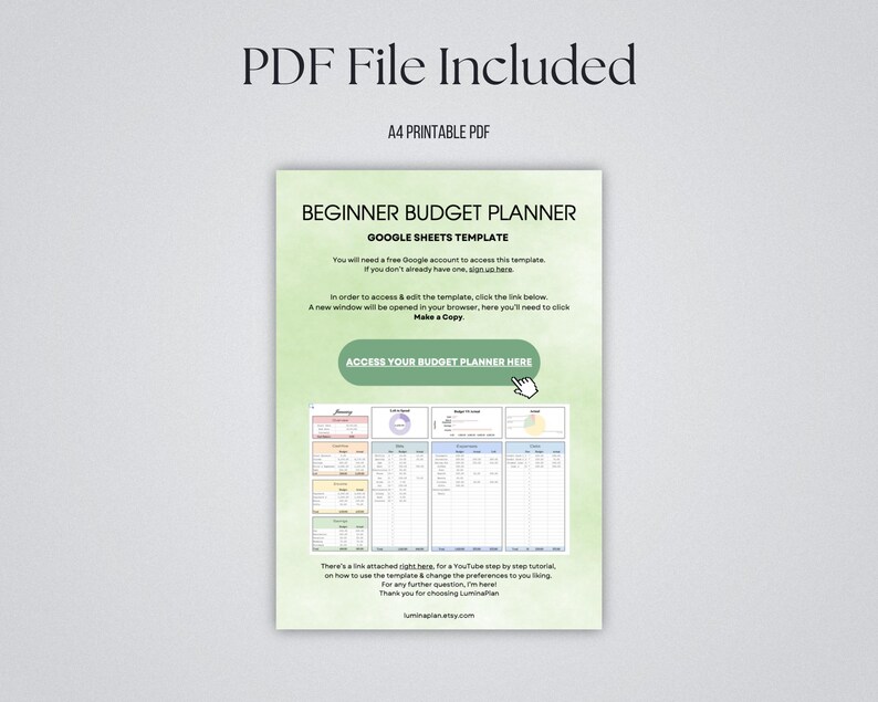 Beginner Friendly Budget Planner | Google Sheet Template, Budget ...