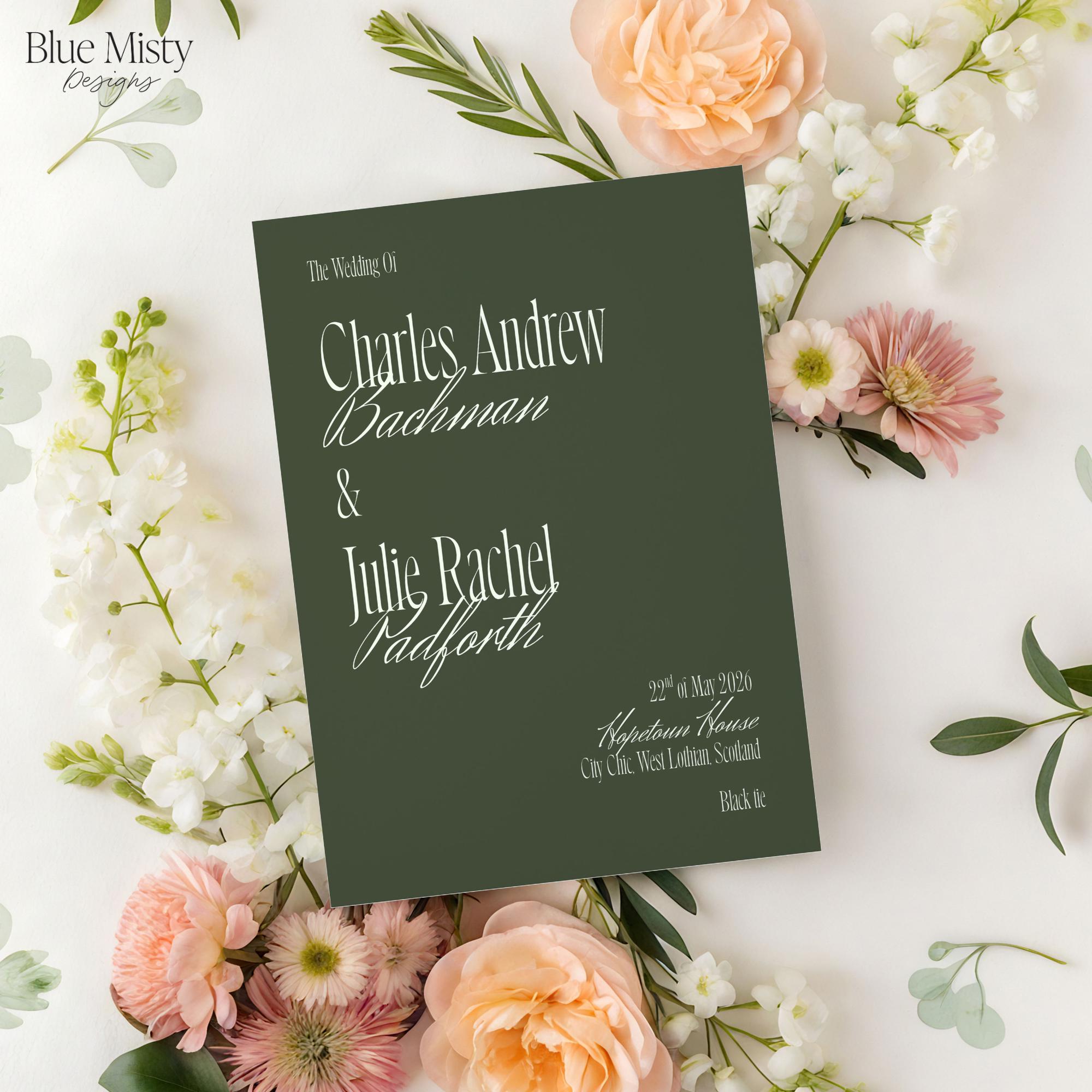 Colorful Wedding Invitation Suite, Editorial Style, Summer Garden Party ...