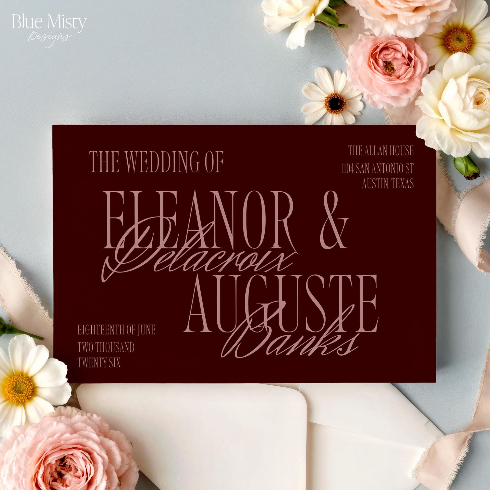 Editorial Style Wedding Invitation, Modern, Bold, Trendy, Statement ...