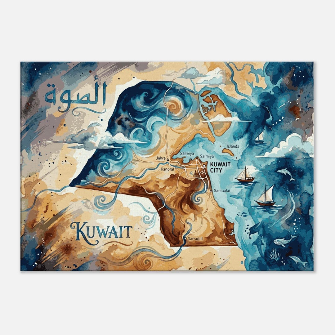 Kuwait Canvas Print – Kuwait City Skyline Wall Art, Middle East Travel ...