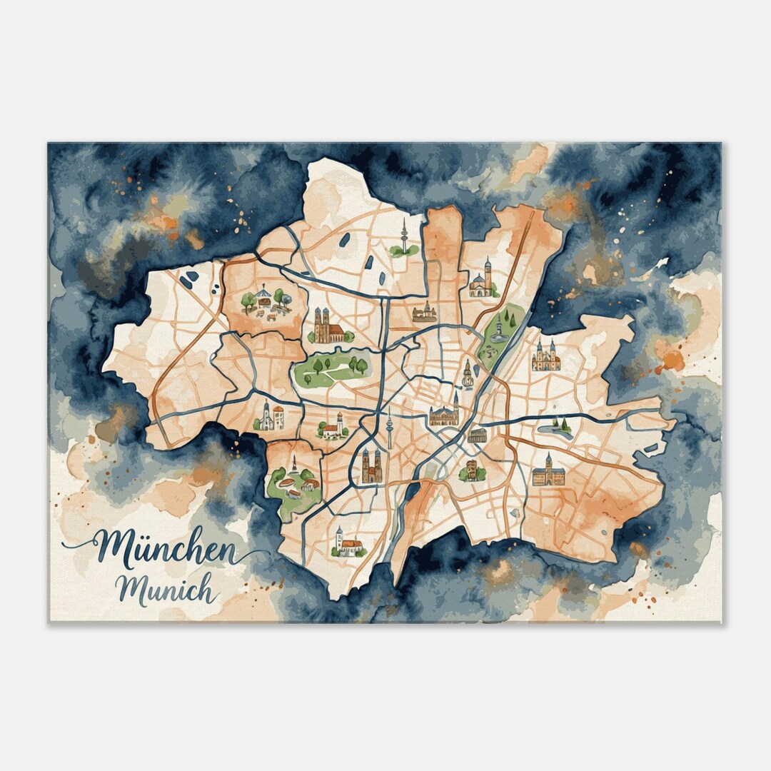 Munich Canvas Print – Bavaria Wall Art, Munich Skyline Collage, Germany ...
