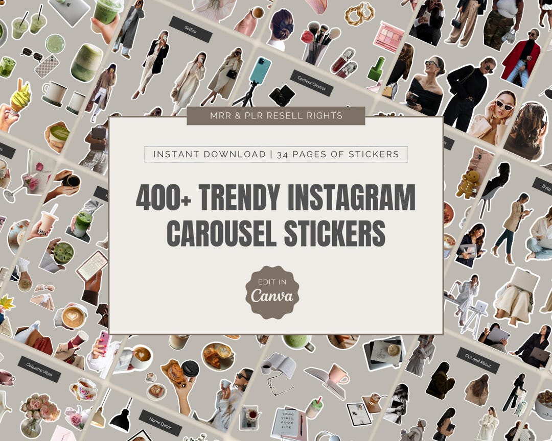 Trendy Instagram Carousel Stickers, 400+ Cozy Aesthetic Carousel ...