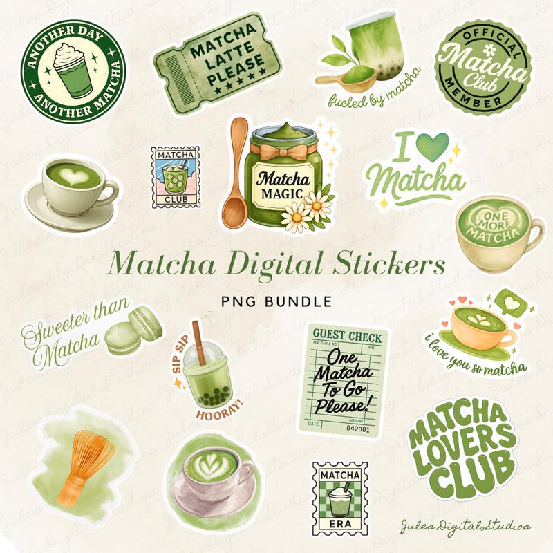 Matcha Books Stickers - Etsy