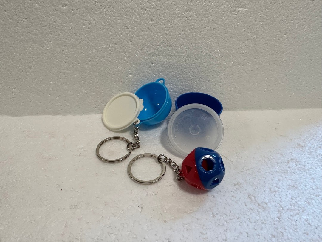 2 Keychains Pill/salad Dressing Container New Tupperware. - Etsy