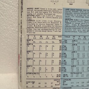 Flared or A-line Skirt Pattern 1986 Butterick 3826 Never Used or Cut ...