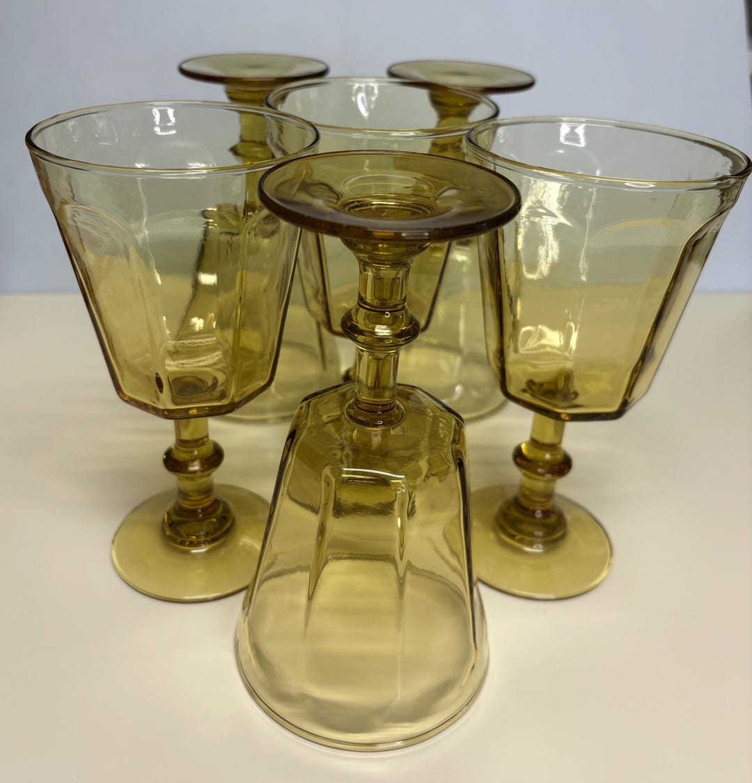 Vintage Lenox Warm Yellow Goblets for Wine or Water- Set of 6 - Etsy