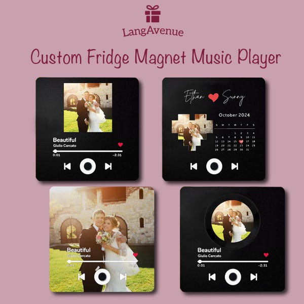 Custom Fridge Magnet With Music - Etsy UK