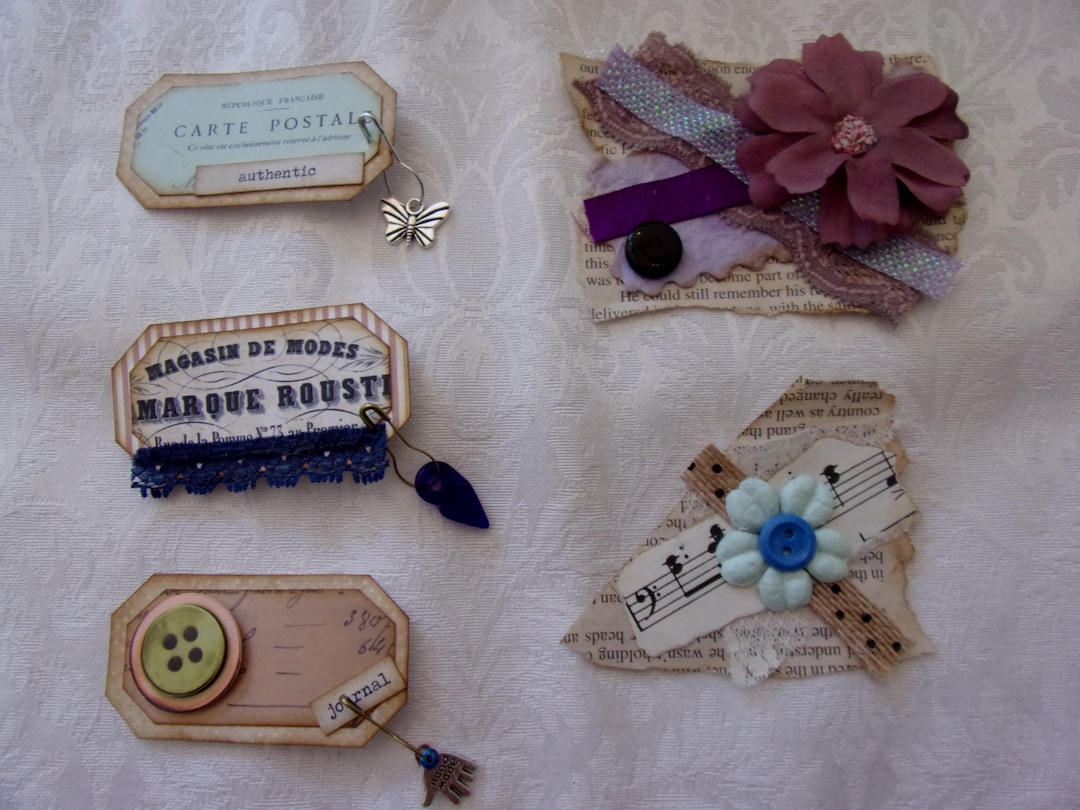 Junk Journal Dangle Charms & Vintage Paper Cluster Set of 5 Items ...