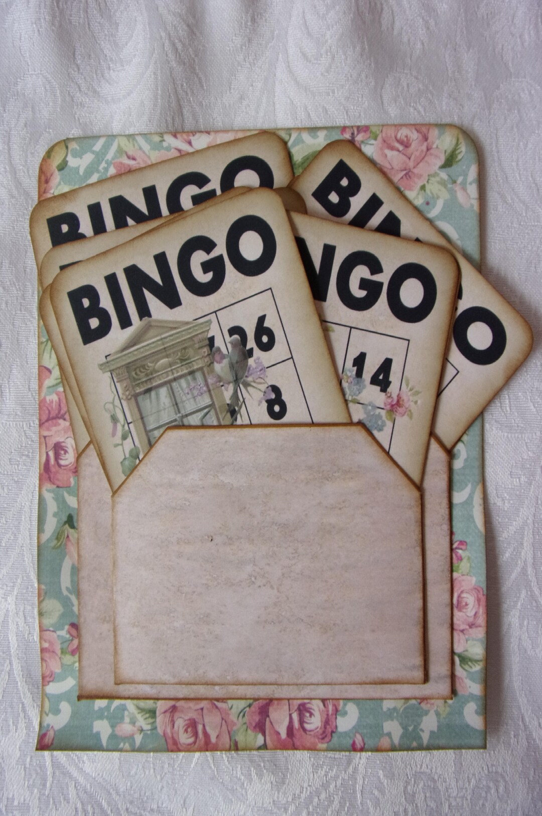 Junk Journal Cover Topper Bingo Cards Handmade Distressed Inked With 2 ...
