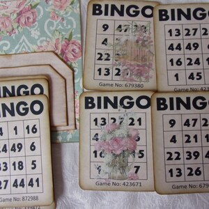 Junk Journal Cover Topper Bingo Cards Handmade Distressed Inked With 2 ...