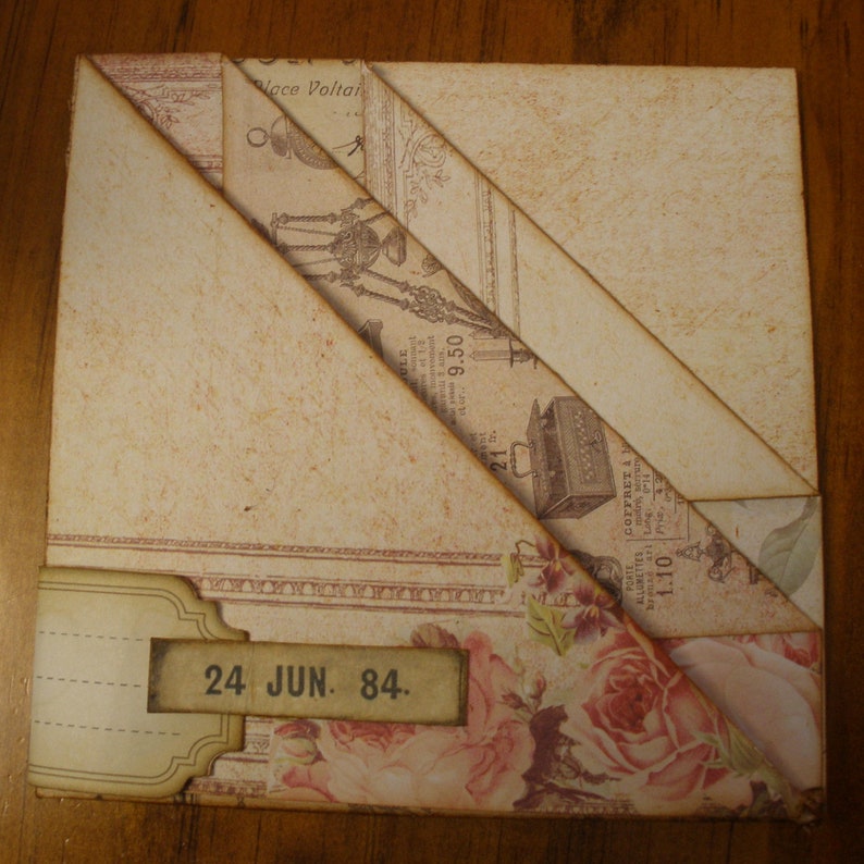 Junk Journal Handmade OOAK Triple Pocket With Corner Flip up & Tags ...
