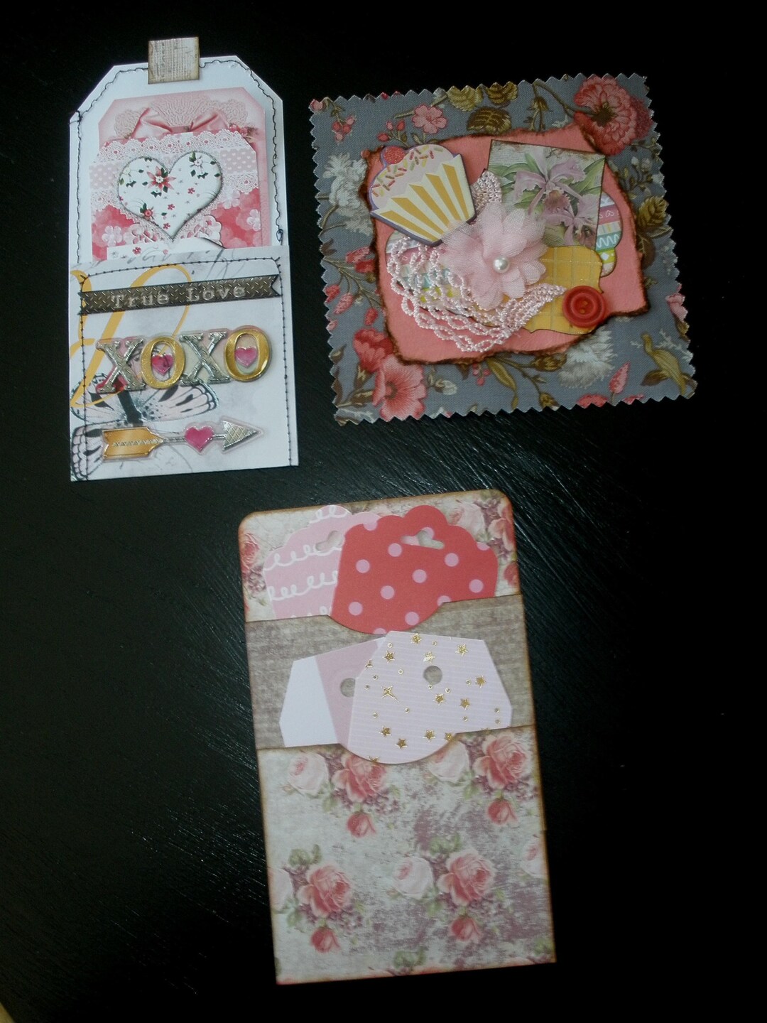 Junk Journal Red Pink Ephemera Handmade Set of 3 Scrapbooks Gift Swaps ...