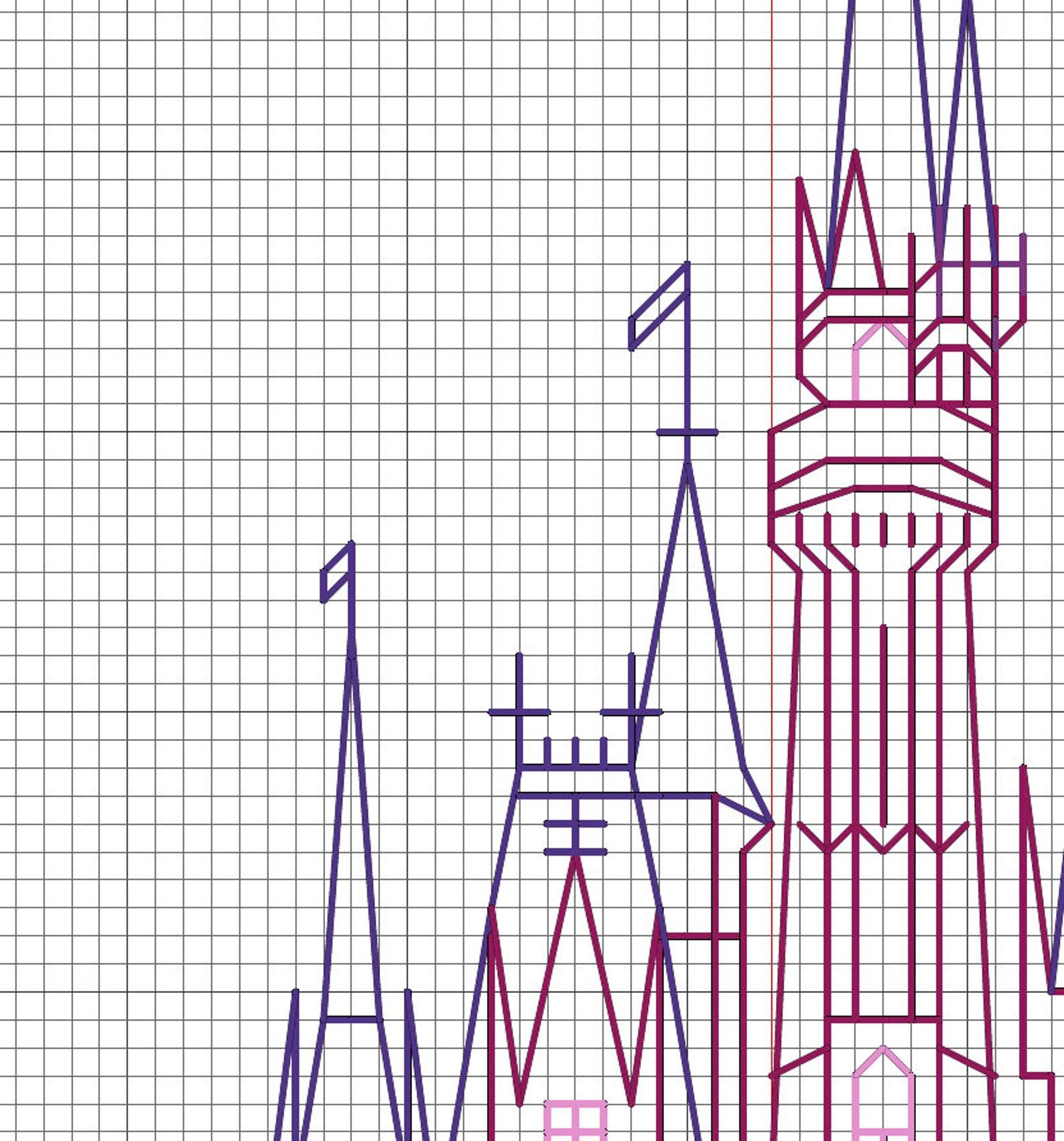 Magic Princess Castle Cross Stitch, TWO Patterns/color Variations ...