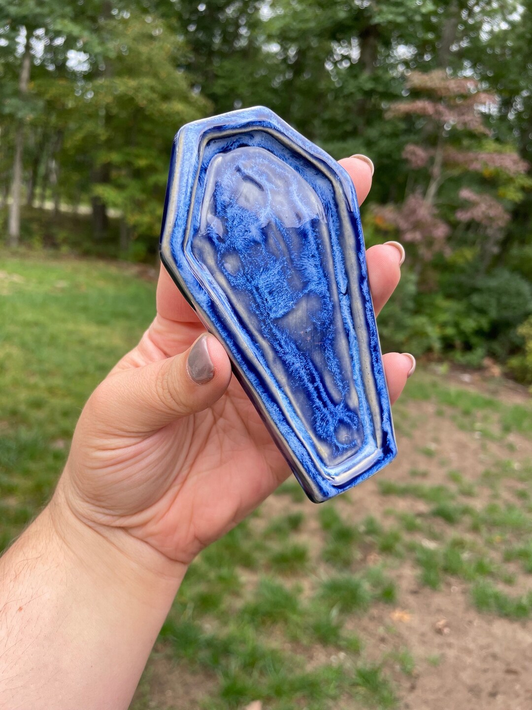 Coffin Dish Tray Handmade Ceramic Vessel Fall Autumn Halloween Decor ...