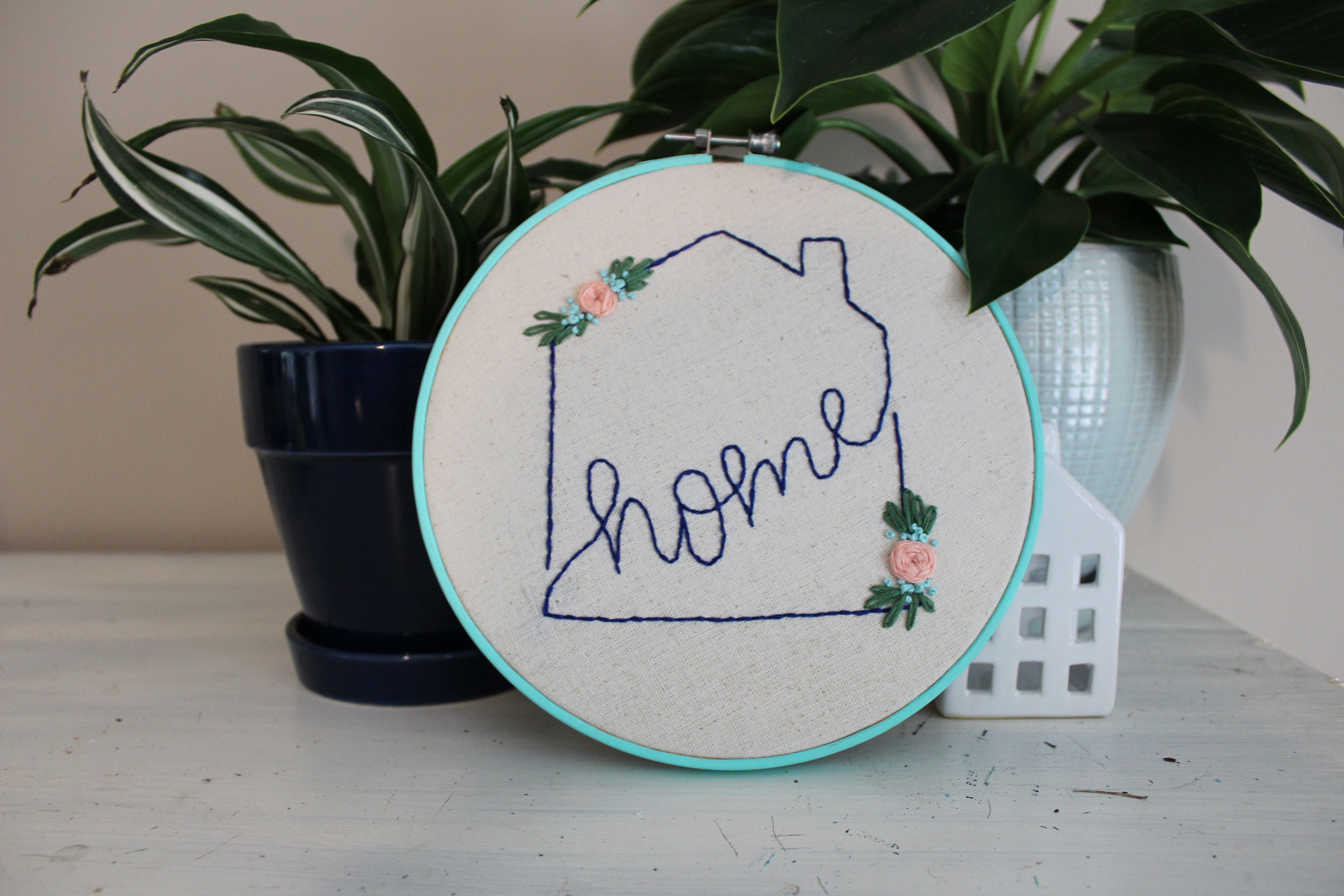 Embroidery Art Home With House Embroidered Home Decor | Etsy