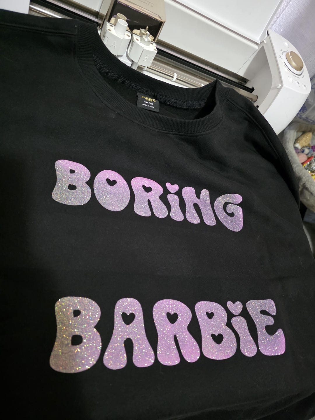 Boring Barbie Pink Glitter Iron On - Etsy
