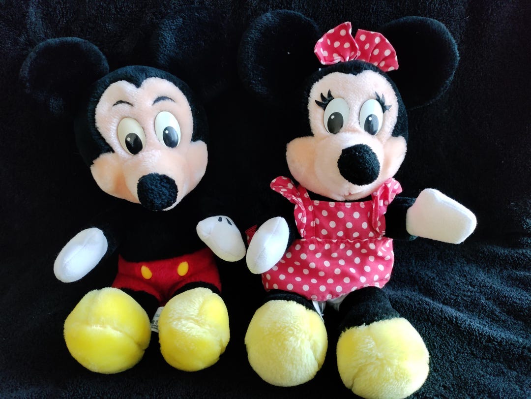 Vintage Mickey Mouse and Minnie Mouse Plush Dolls Set - Etsy