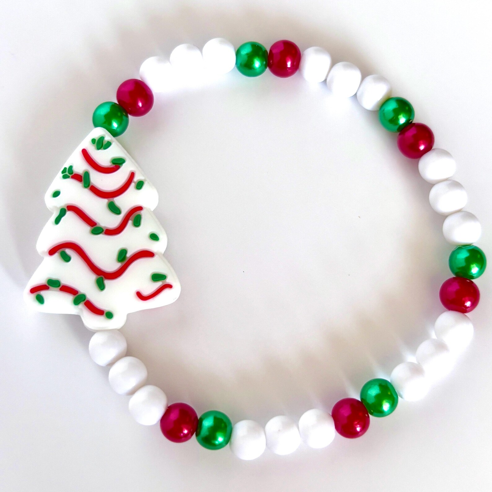 Christmas Tree Snack Cake Inspired Bracelet Perfect for Christmas and ...