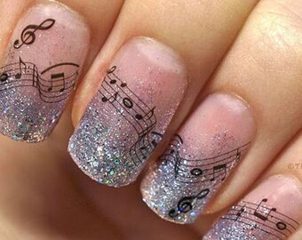 Music note nail art | Etsy