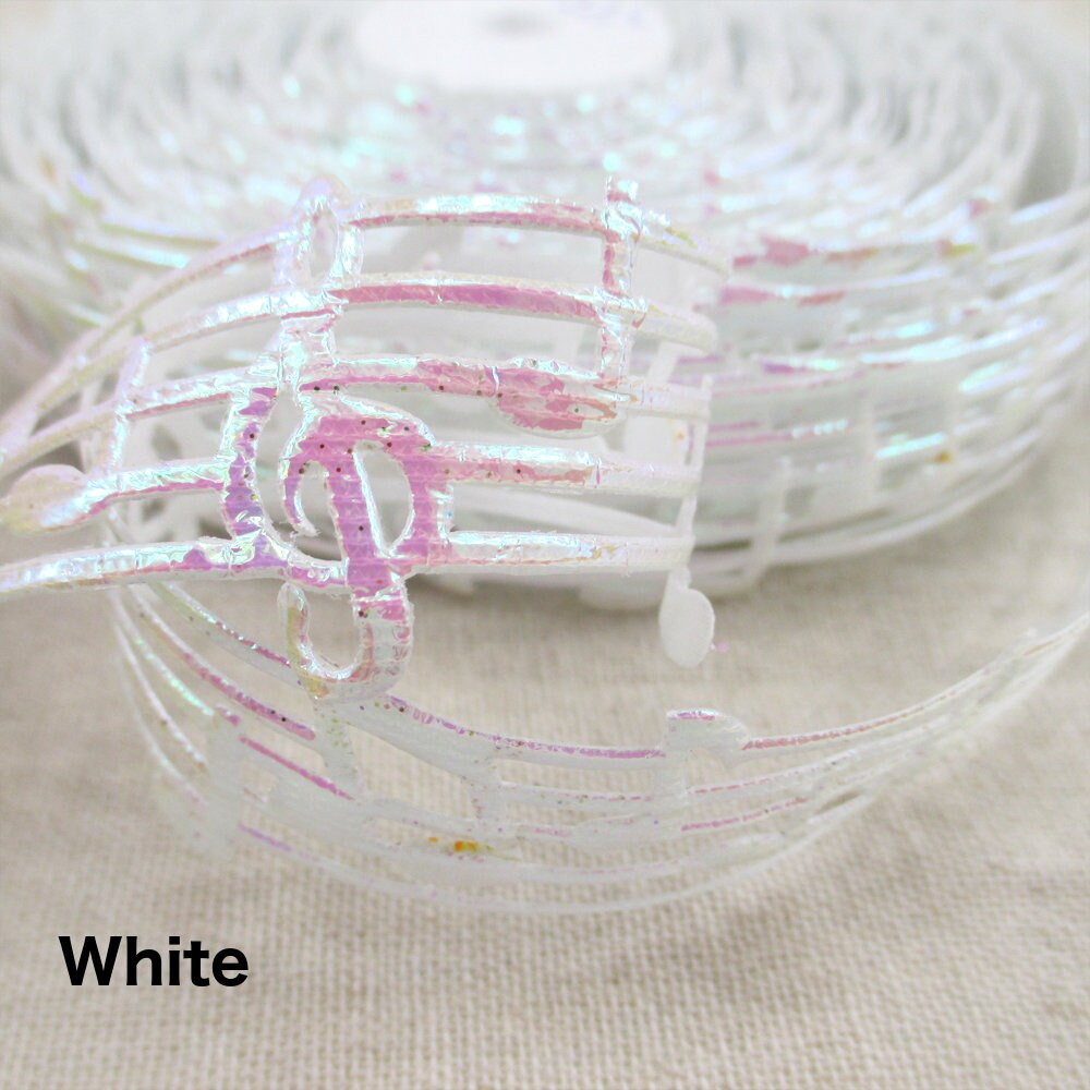 Width: 30mm Color Gold Silver Music Printed Hollow Note Ribbon | Etsy